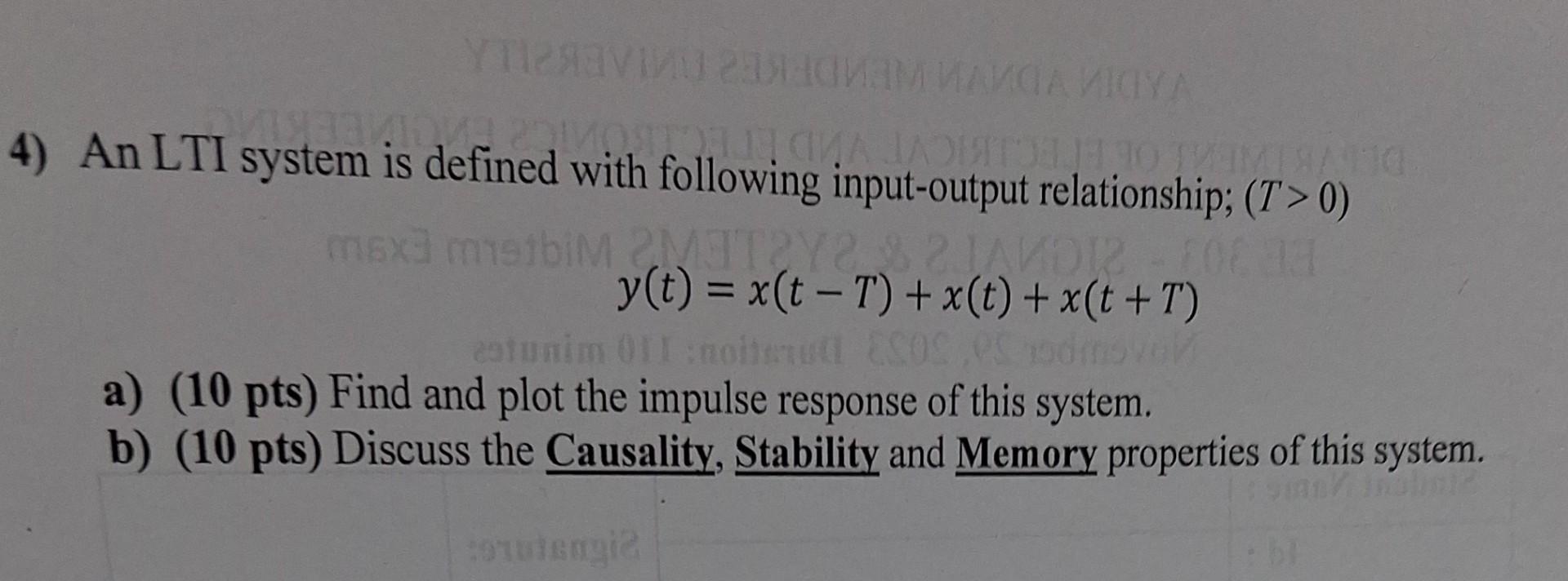 Solved An LTI system is defined with following input-output | Chegg.com