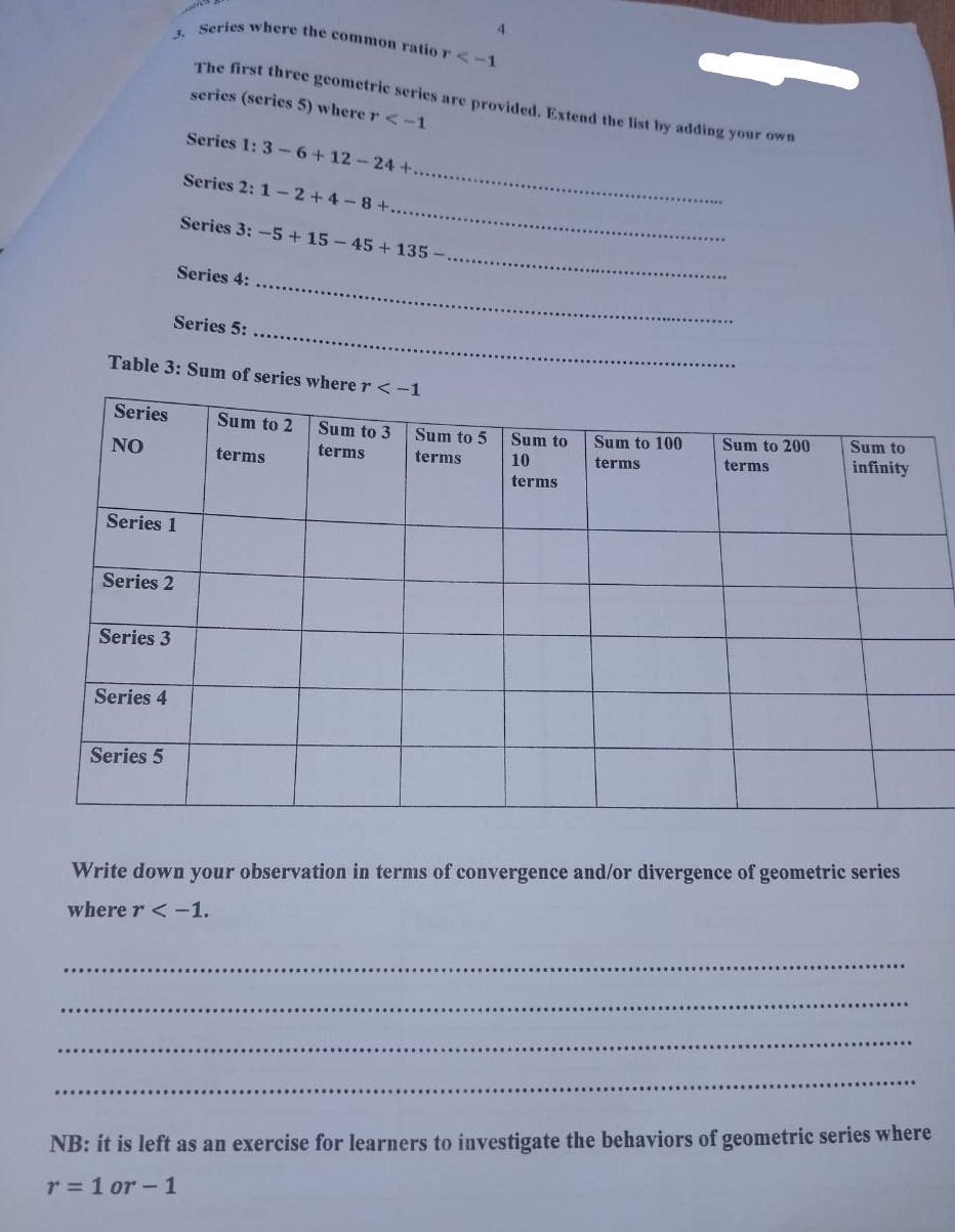 Solved Series where the common ratio r