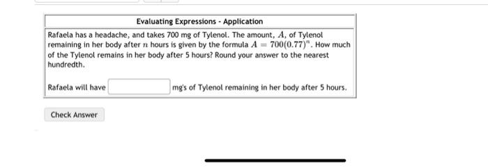 Solved Evaluating Expressions - Application Rafaela has a | Chegg.com