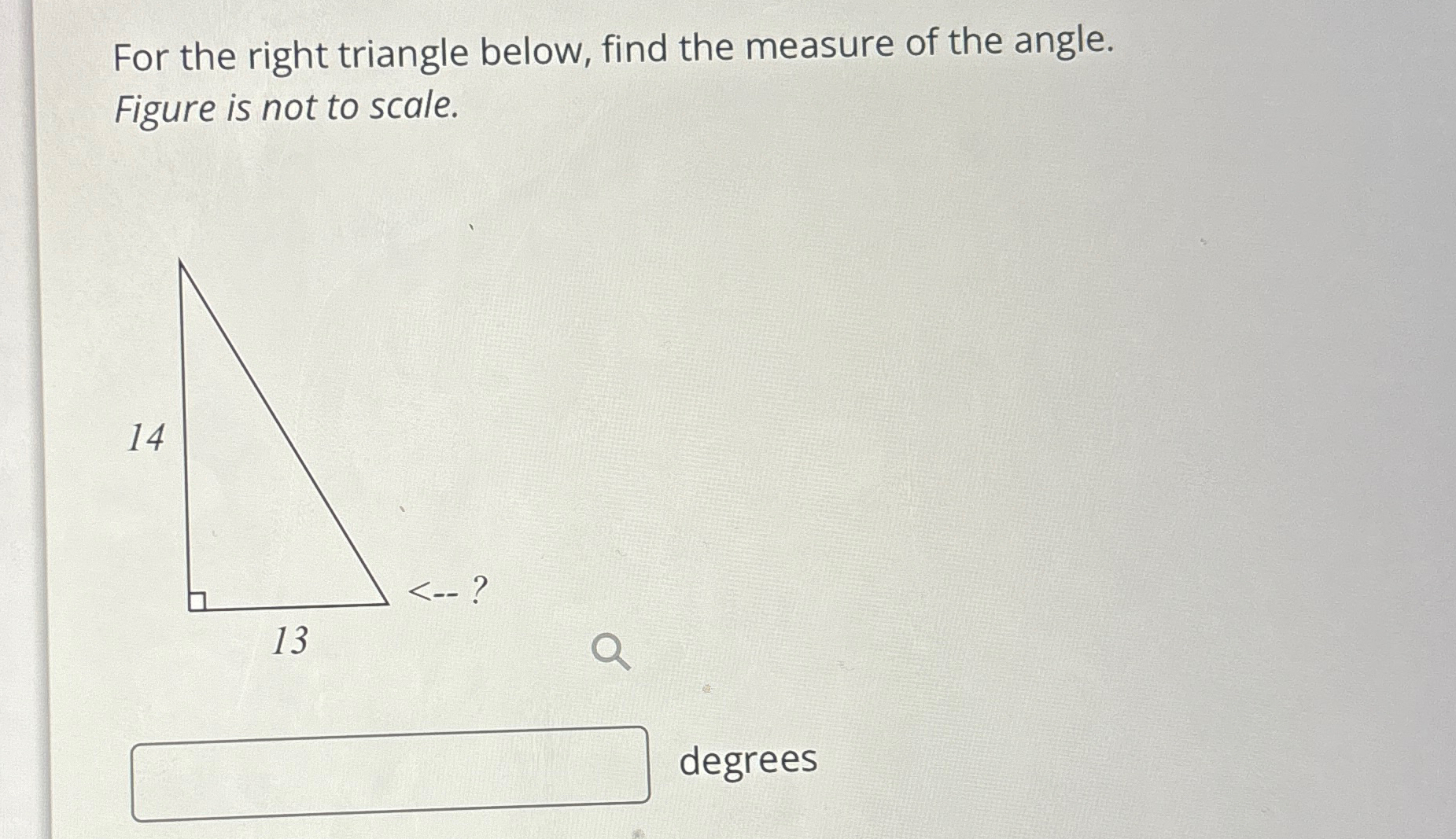 Solved For the right triangle below, find the measure of the | Chegg.com