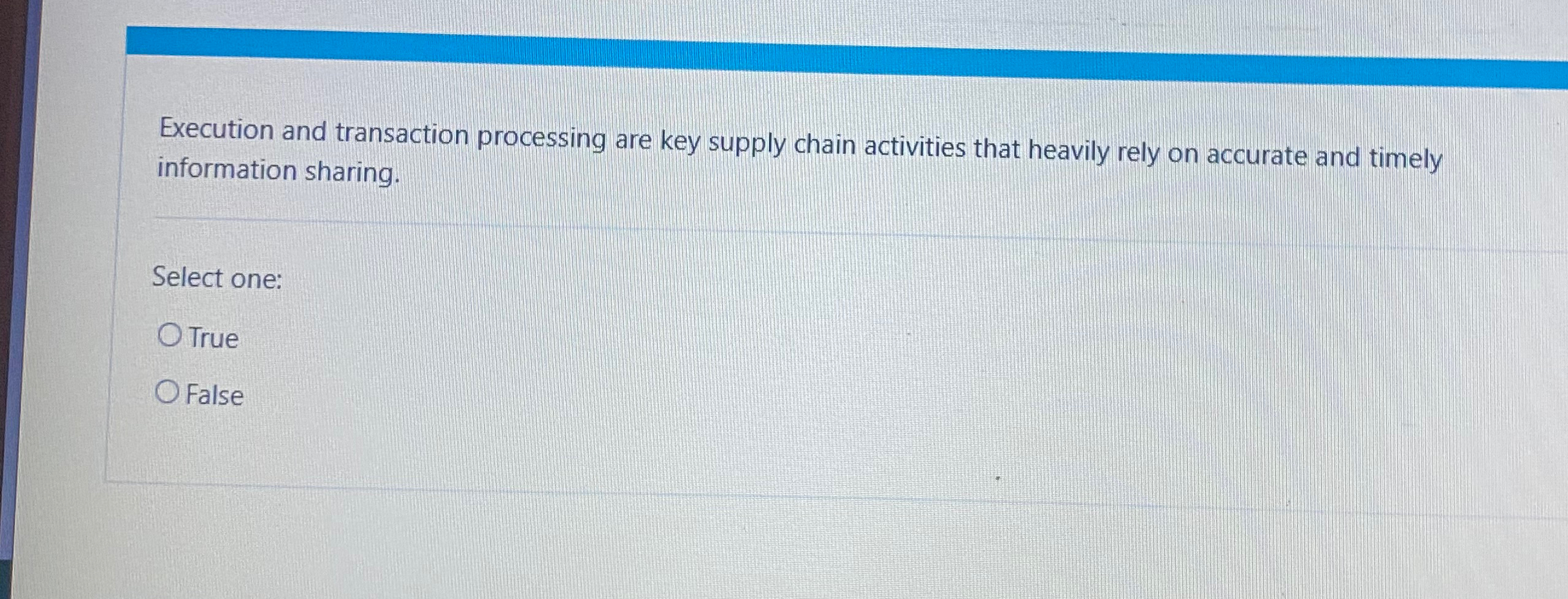 Solved Execution and transaction processing are key supply | Chegg.com