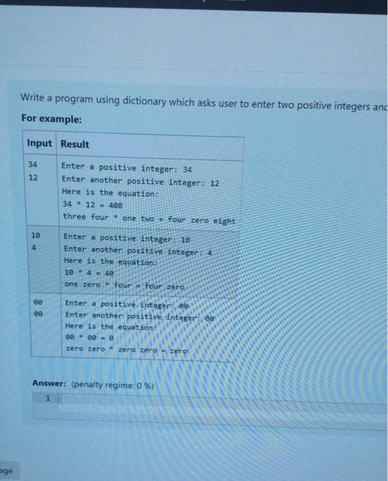 Solved Write a program using dictionary which asks user to | Chegg.com