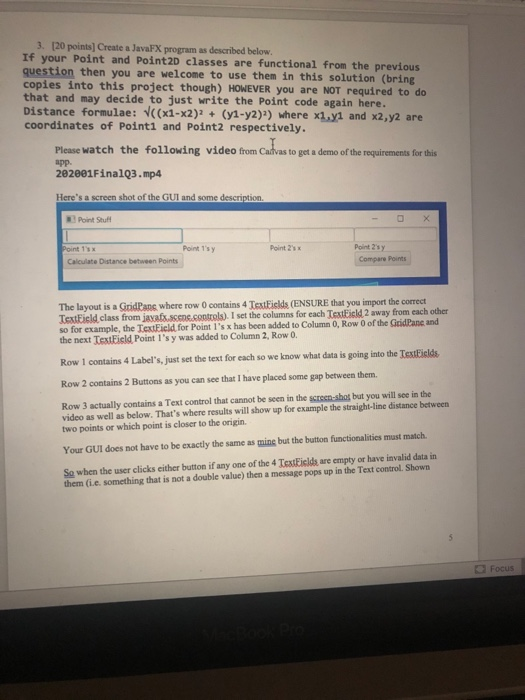 Solved 3. [20 points] Create a JavaFX program as described | Chegg.com