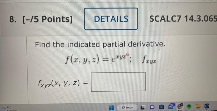 Solved Find the indicated partial derivative. | Chegg.com