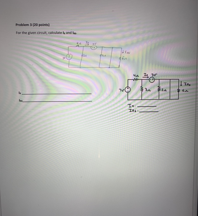 Solved Problem 3 (20 points) For the given circuit, | Chegg.com