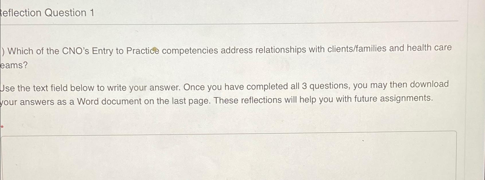 Solved Reflection Question 1Which of the CNO's Entry to | Chegg.com