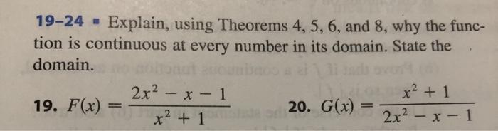 Solved 19-24 - Explain, using Theorems 4, 5, 6, and 8, why | Chegg.com