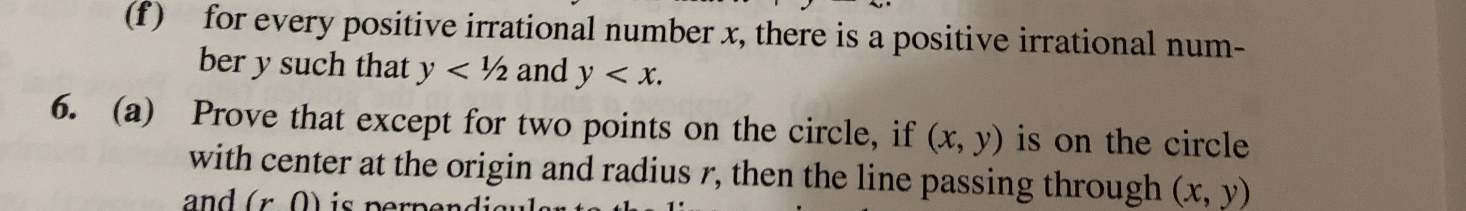 Solved (f) ﻿for every positive irrational number x, ﻿there | Chegg.com