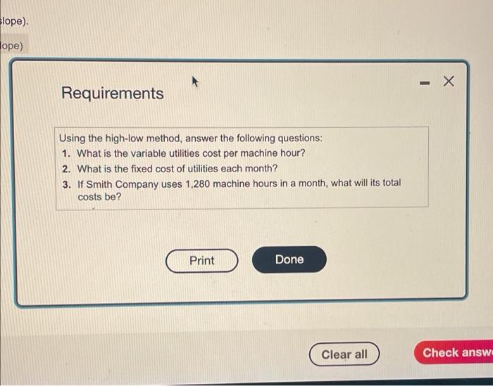 Solved Data table Requirements Using the high-low method, | Chegg.com