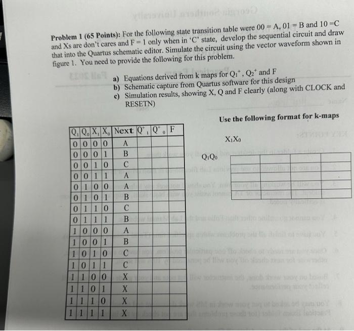 Solved Problem 1 ( 65 Points): For the following state | Chegg.com
