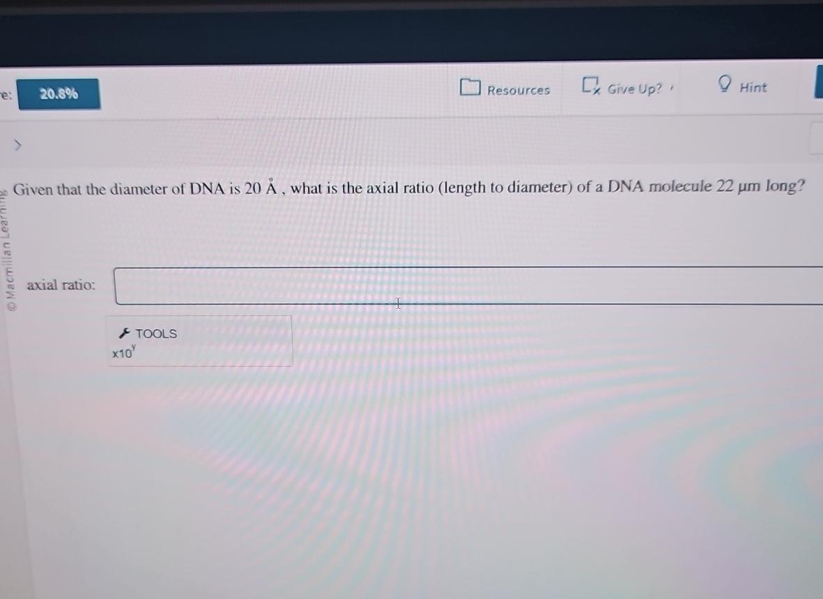 Solved ResourcesGive Up? ,HintGiven that the diameter of DNA | Chegg.com
