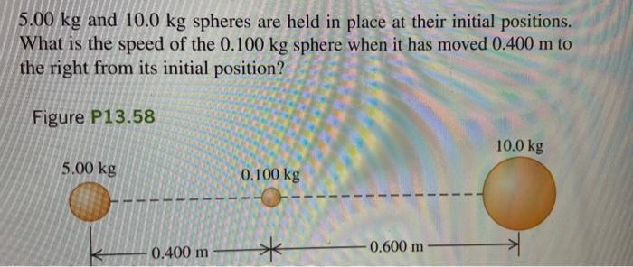 Solved 13.58 ** The 0.100 kg sphere in Fig. P13.58 is | Chegg.com