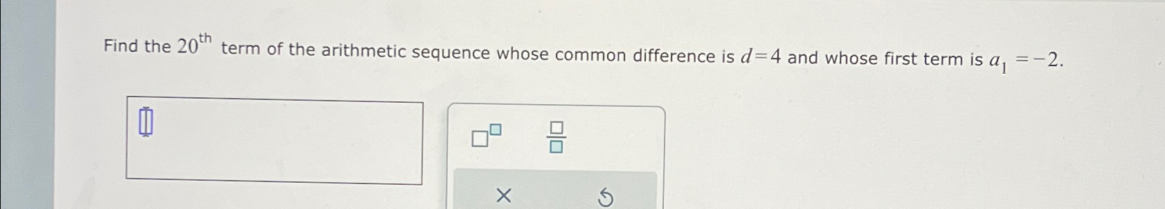 Solved Find the 20th ﻿term of the arithmetic sequence whose | Chegg.com