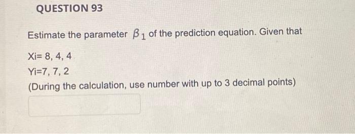 Solved Estimate the parameter β1 of the prediction equation. | Chegg.com