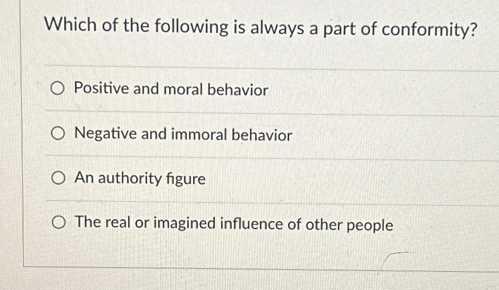 Solved Which of the following is always a part of | Chegg.com