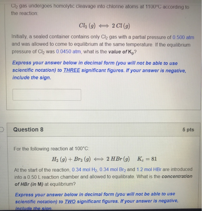 Solved Cl2 gas undergoes homolytic cleavage into chlorine | Chegg.com