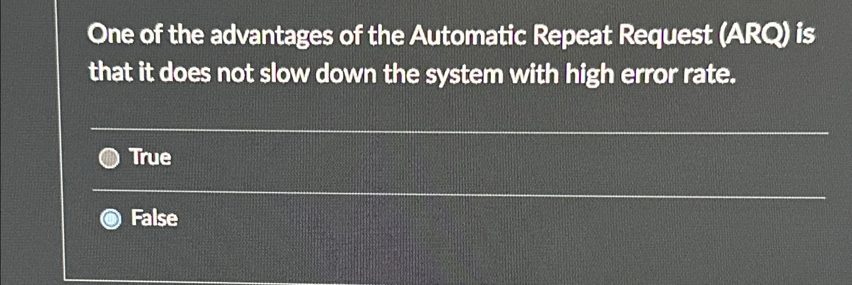 Solved One of the advantages of the Automatic Repeat Request | Chegg.com