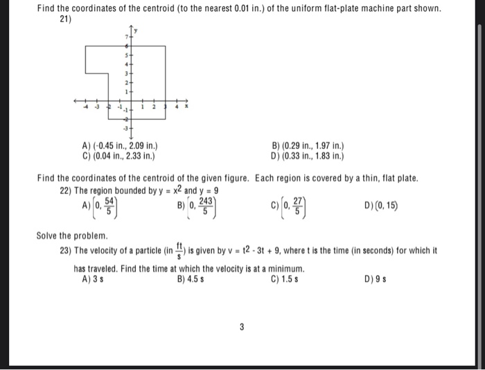 Solved Find the coordinates of the centroid (to the nearest | Chegg.com