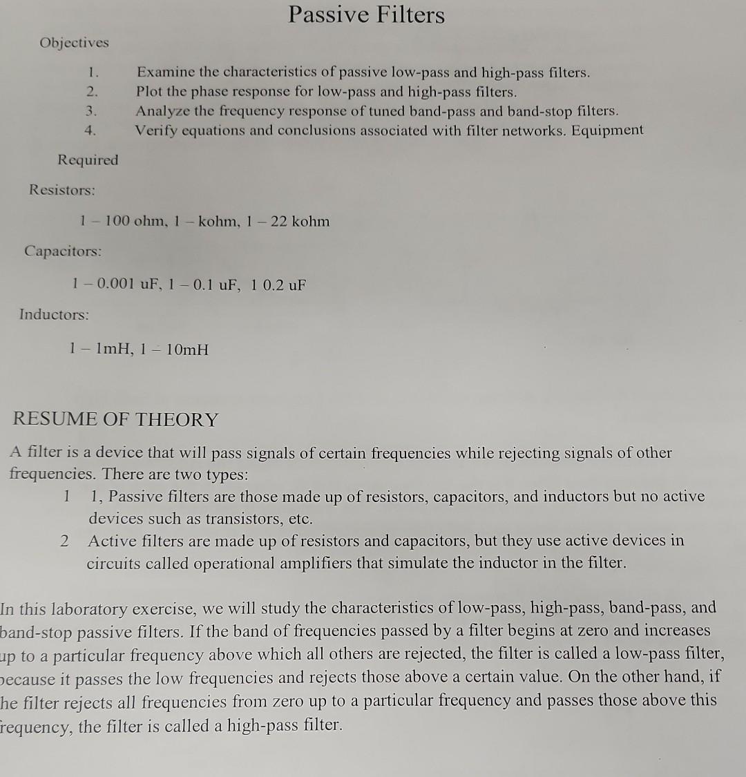 Solved Objectives 1. Examine the characteristics of passive | Chegg.com