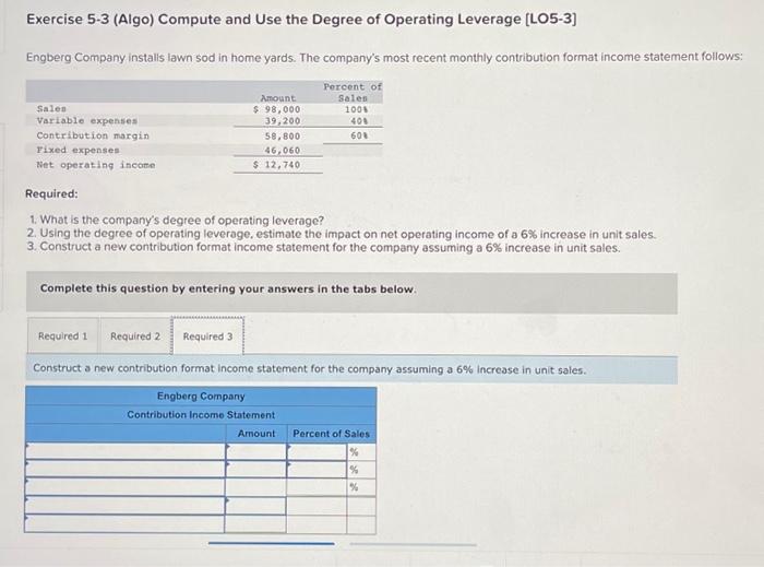 Solved Exercise 5-3 (Algo) Compute and Use the Degree of | Chegg.com