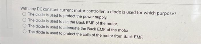Solved With any DC constant current motor controller, a | Chegg.com