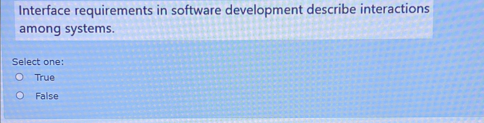 Solved Interface requirements in software development | Chegg.com