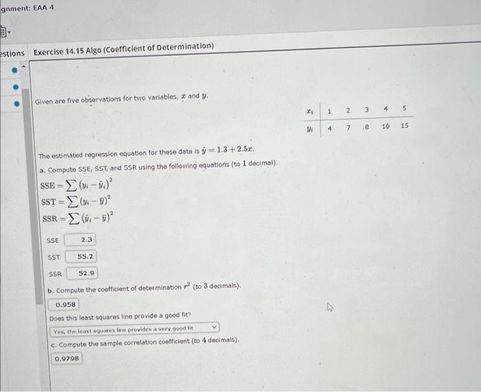 Solved gnment: EAA 4 Exercise 14.15 Algo (Coefficient of | Chegg.com