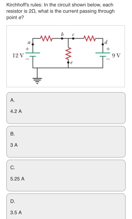 Solved Kirchhoff's rules: In the circuit shown below, each | Chegg.com