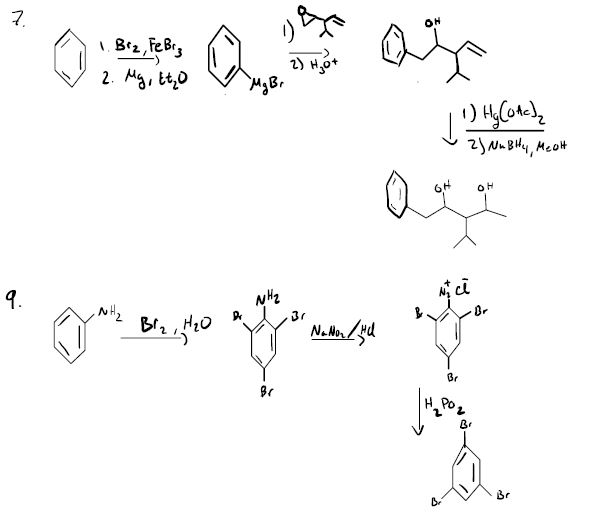 Solved 1Can you check my synthesis if they are correct? If | Chegg.com