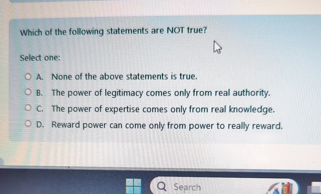 Solved Which of the following statements are NOT true?Select | Chegg.com