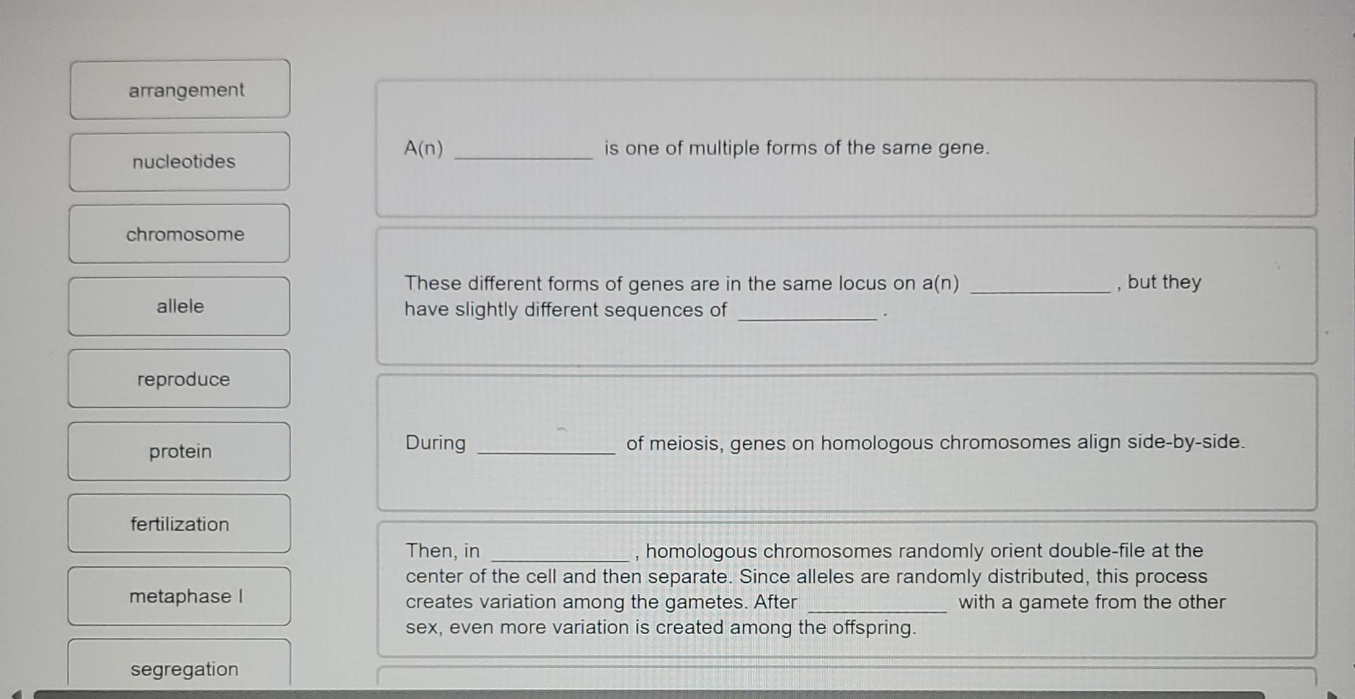 Solved A(n) ﻿is one of multiple forms of the same gene.These | Chegg.com