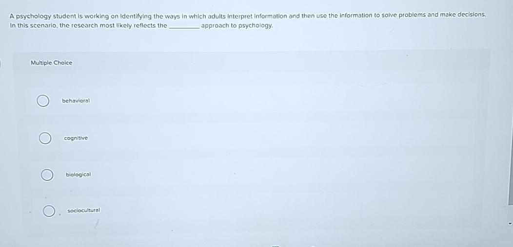 Solved A psychology student is working on identifying the | Chegg.com