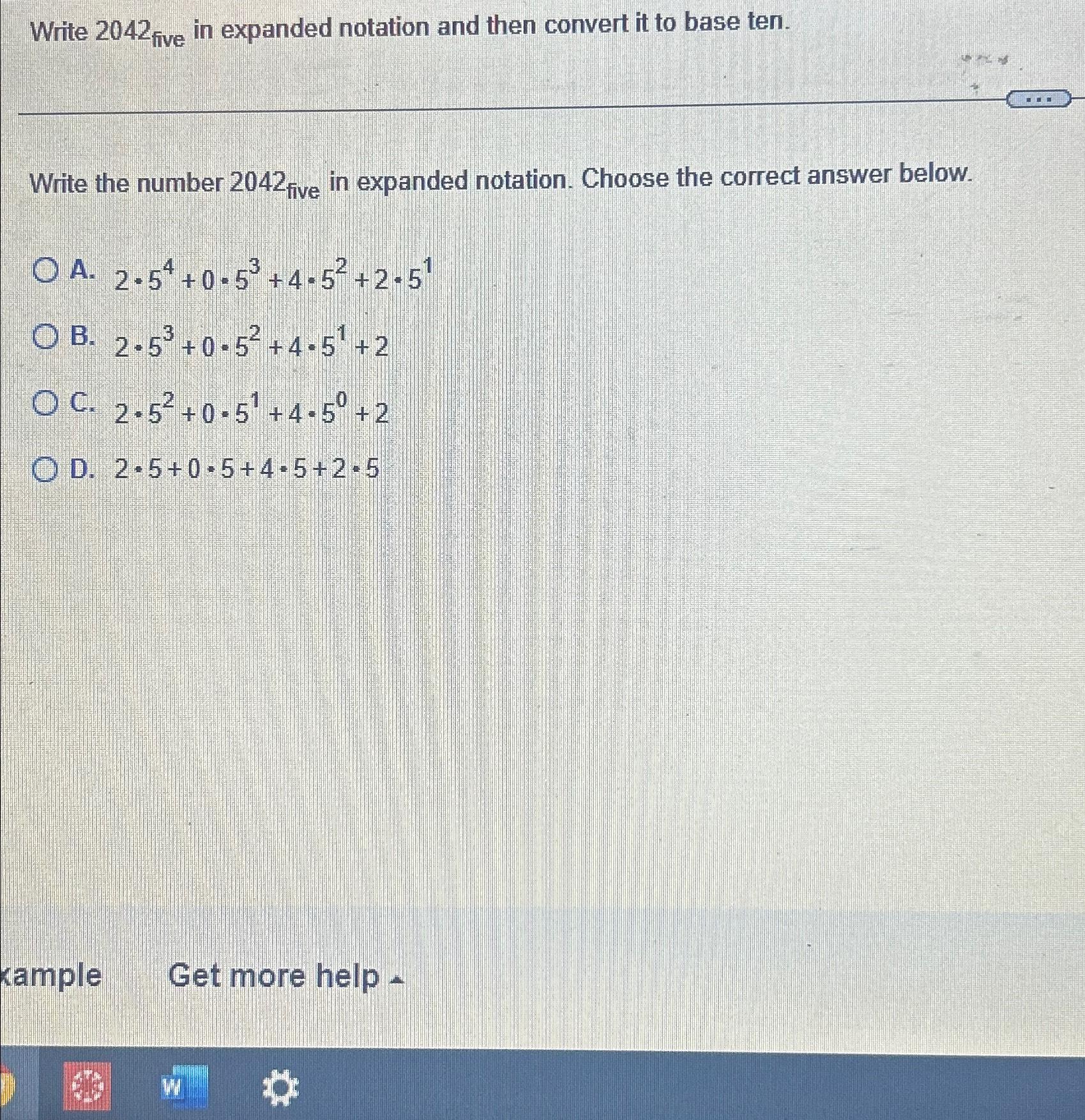 Solved Write 2042five ﻿in expanded notation and then | Chegg.com