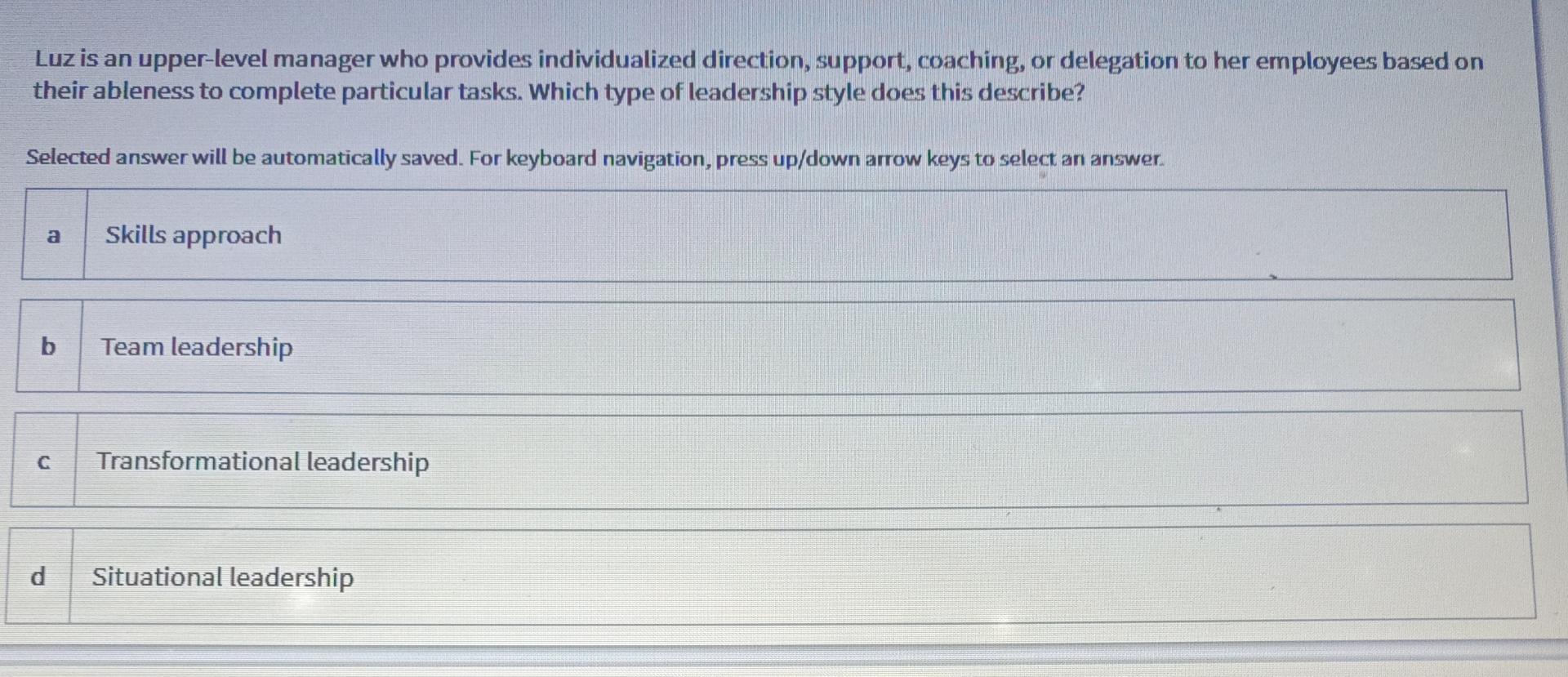 Solved Luz is an upper-level manager who provides | Chegg.com