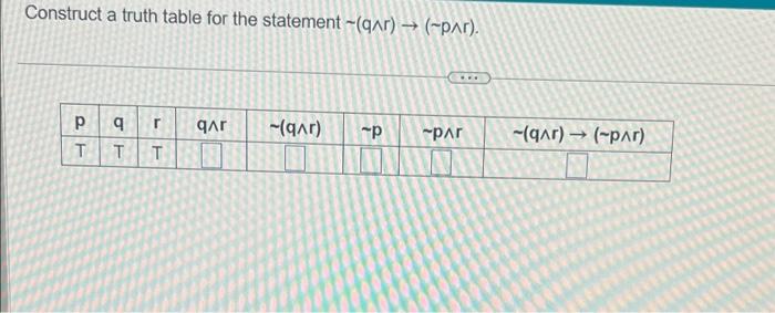 Solved Construct a truth table for the statement | Chegg.com