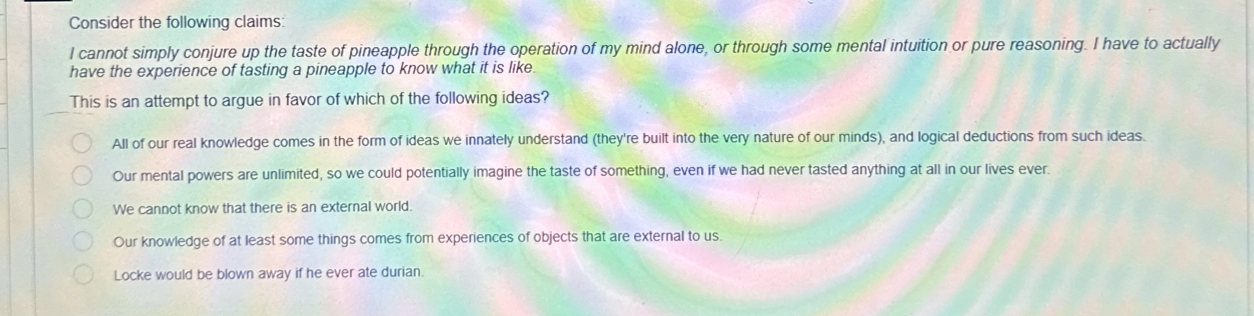 Solved Which of the following best captures an important | Chegg.com