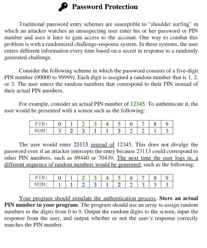 Solved P Password Protection Traditional Password Entry