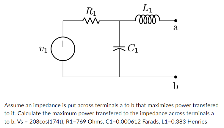 Solved Assume an impedance is put across terminals a ﻿to b | Chegg.com