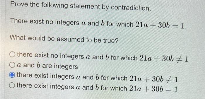 Solved Prove the following statement by contradiction. There | Chegg.com