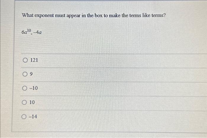 Solved What exponent must appear in the box to make the | Chegg.com