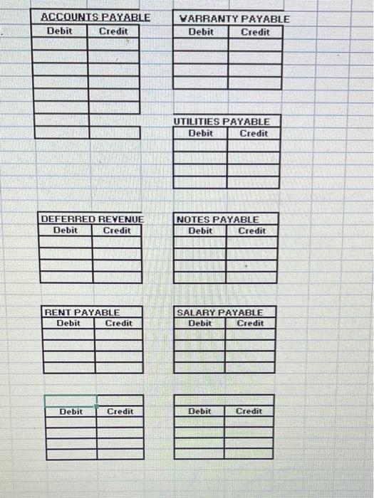 PLEASE JOURNAL ALL TRANSACTIONS AND FILL OUT T-CHARTS | Chegg.com