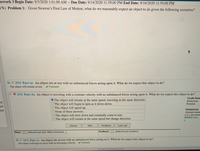 Solved Mework 3 Begin Date 9 3 2020 1 01 00 Am Due Date