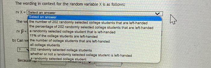 a) Identify the individual, variable, random variable | Chegg.com