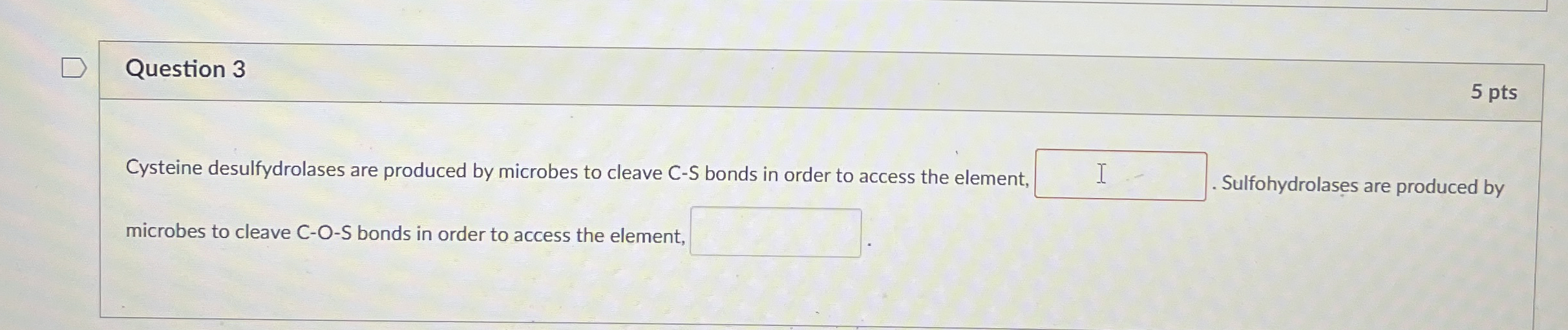 Solved Question 35 ﻿ptsCysteine desulfydrolases are produced | Chegg.com