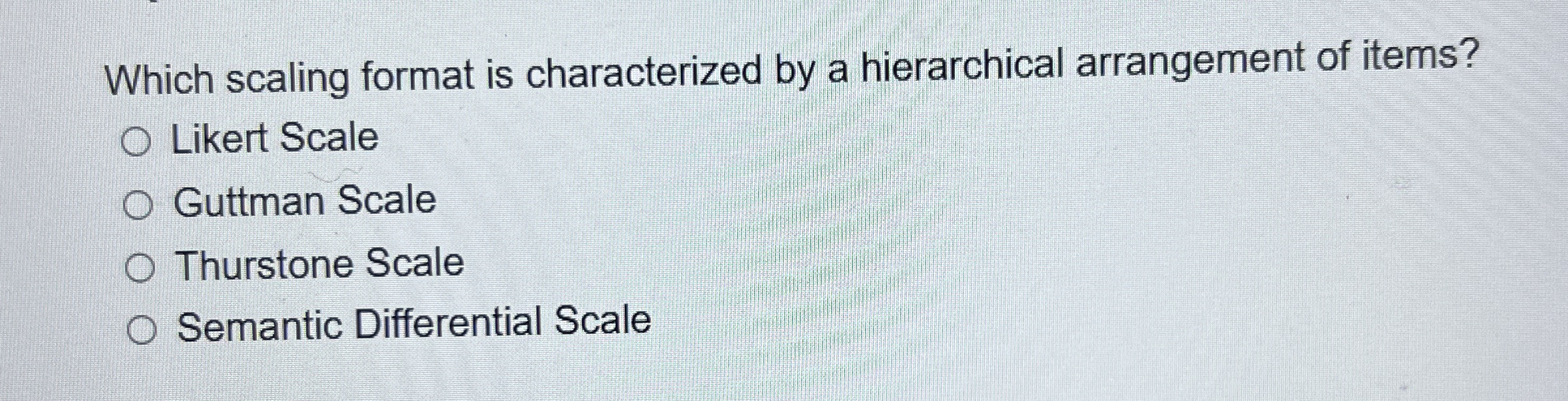 Solved Which scaling format is characterized by a | Chegg.com