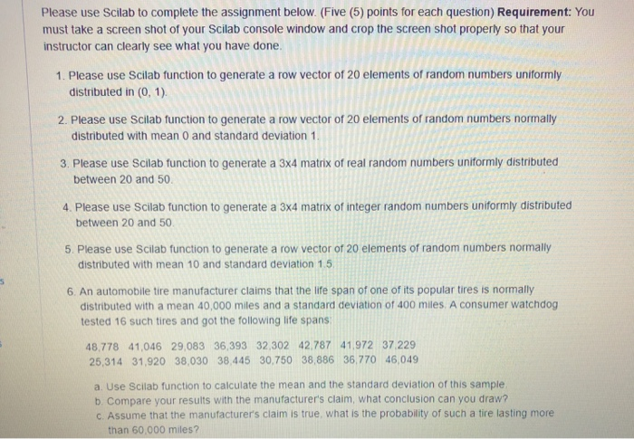 Please use Scilab to complete the assignment below. | Chegg.com Please use Scilab to complete the assignment below. | Chegg.com