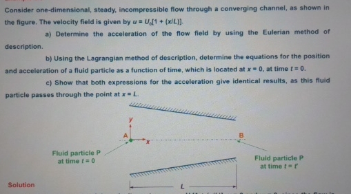 Solved Consider one-dimensional, steady, incompressible flow | Chegg.com