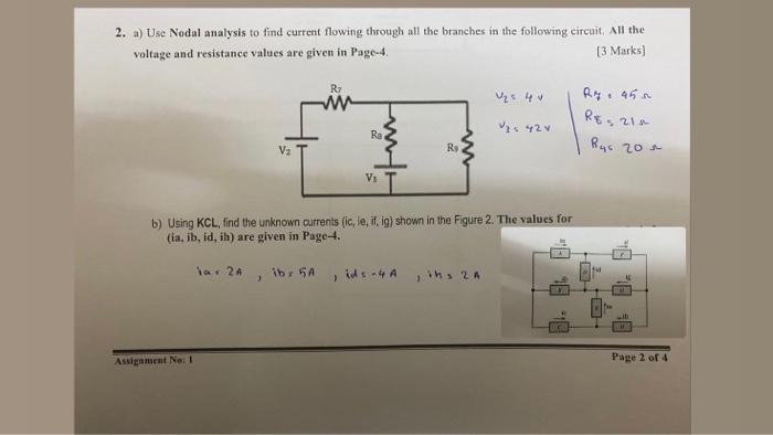 Solved 2. a) Use Nodal analysis to find current flowing | Chegg.com
