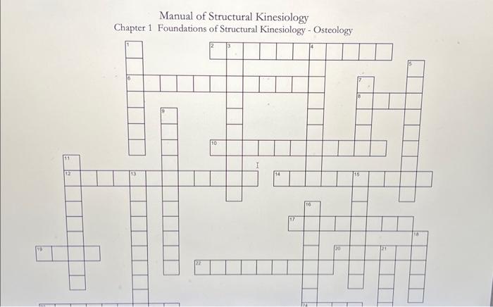 Solved Manual of Structural Kinesiology ACROSS DOWN 2 | Chegg.com