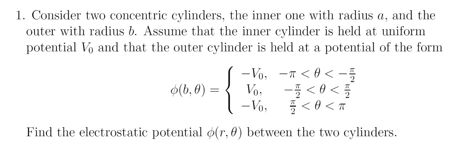 Solved Consider two concentric cylinders, the inner one with | Chegg.com